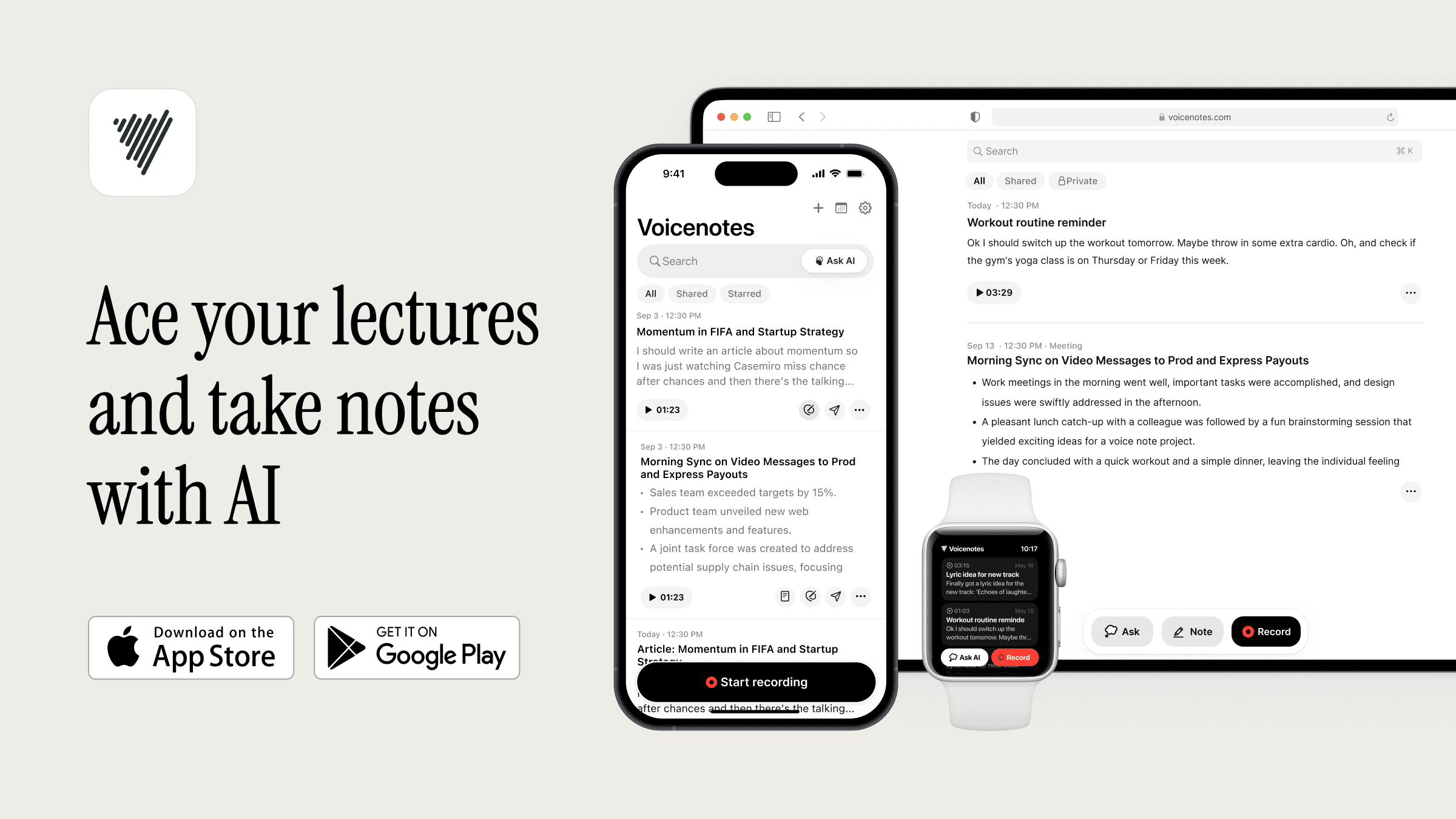 Lecture note-taker | Voicenotes